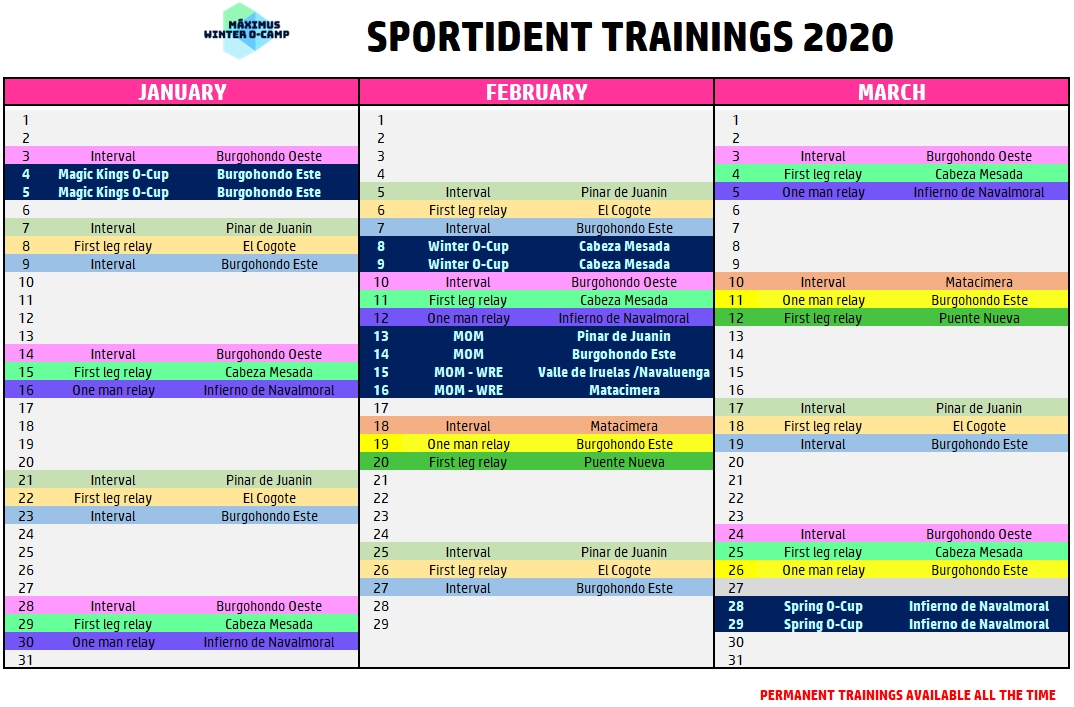 🔴⚪️Weekly SI-Trainings 2020 – Máximus Winter O-Camp